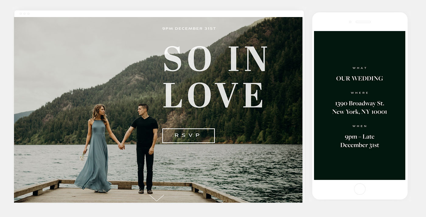 Create It Yourself Squarespace Wedding Website Inspiration Green 
