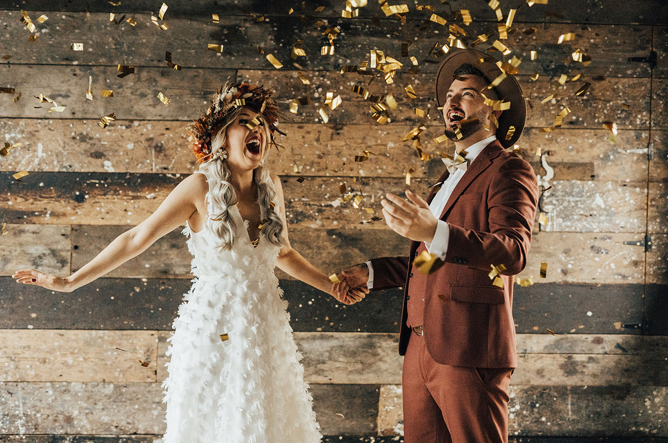 Rust Romance in this Industrial Fall Wedding Inspiration | Green ...