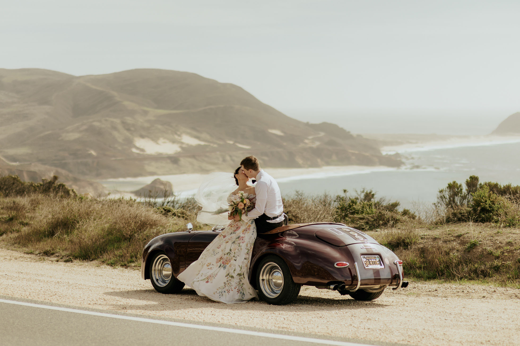 The Bride Wore a Floral Wedding Dress for Her Intimate, Elegant Big Sur ...