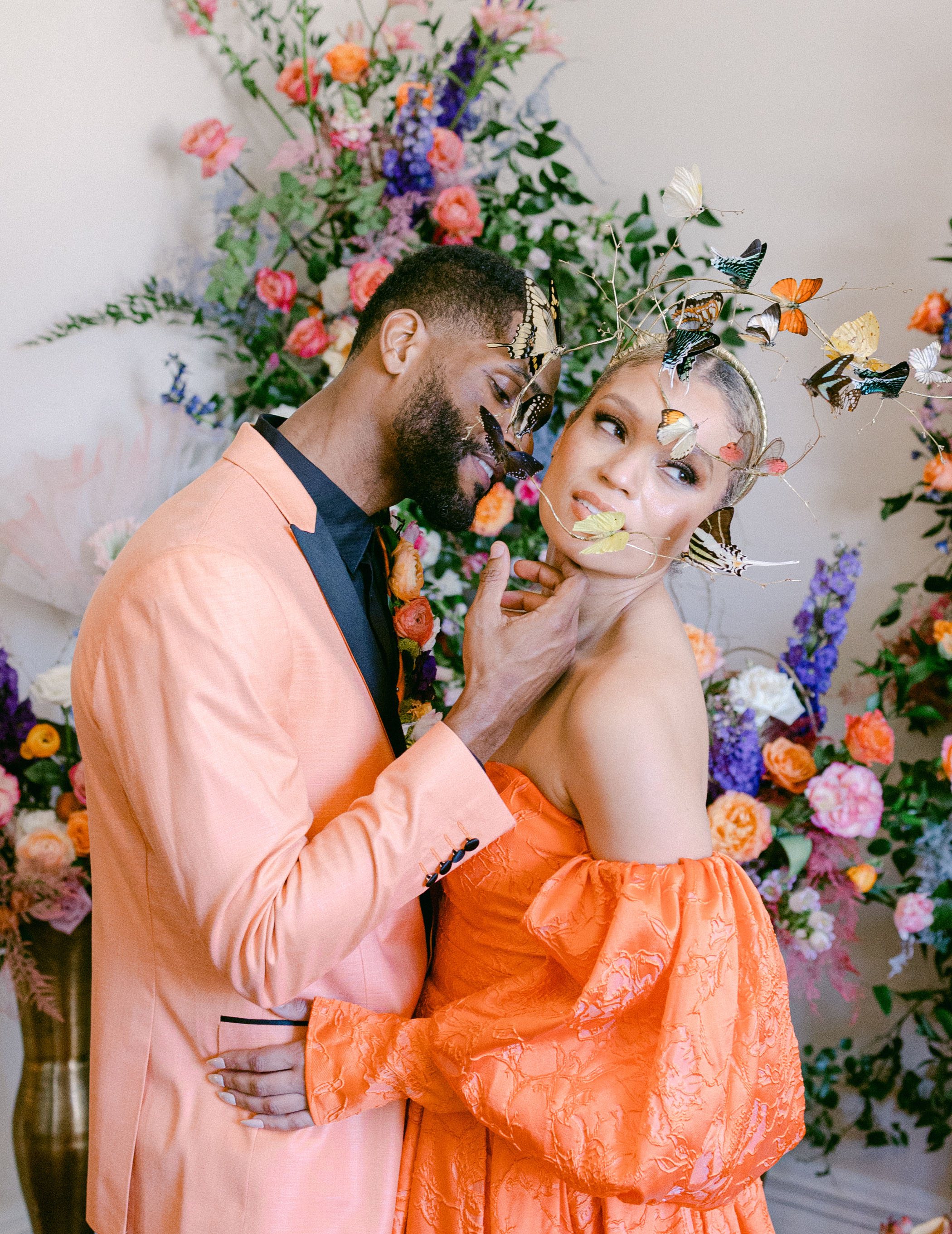 A Bright Orange Wedding Dress For This "Majestic Spring" Editorial ...