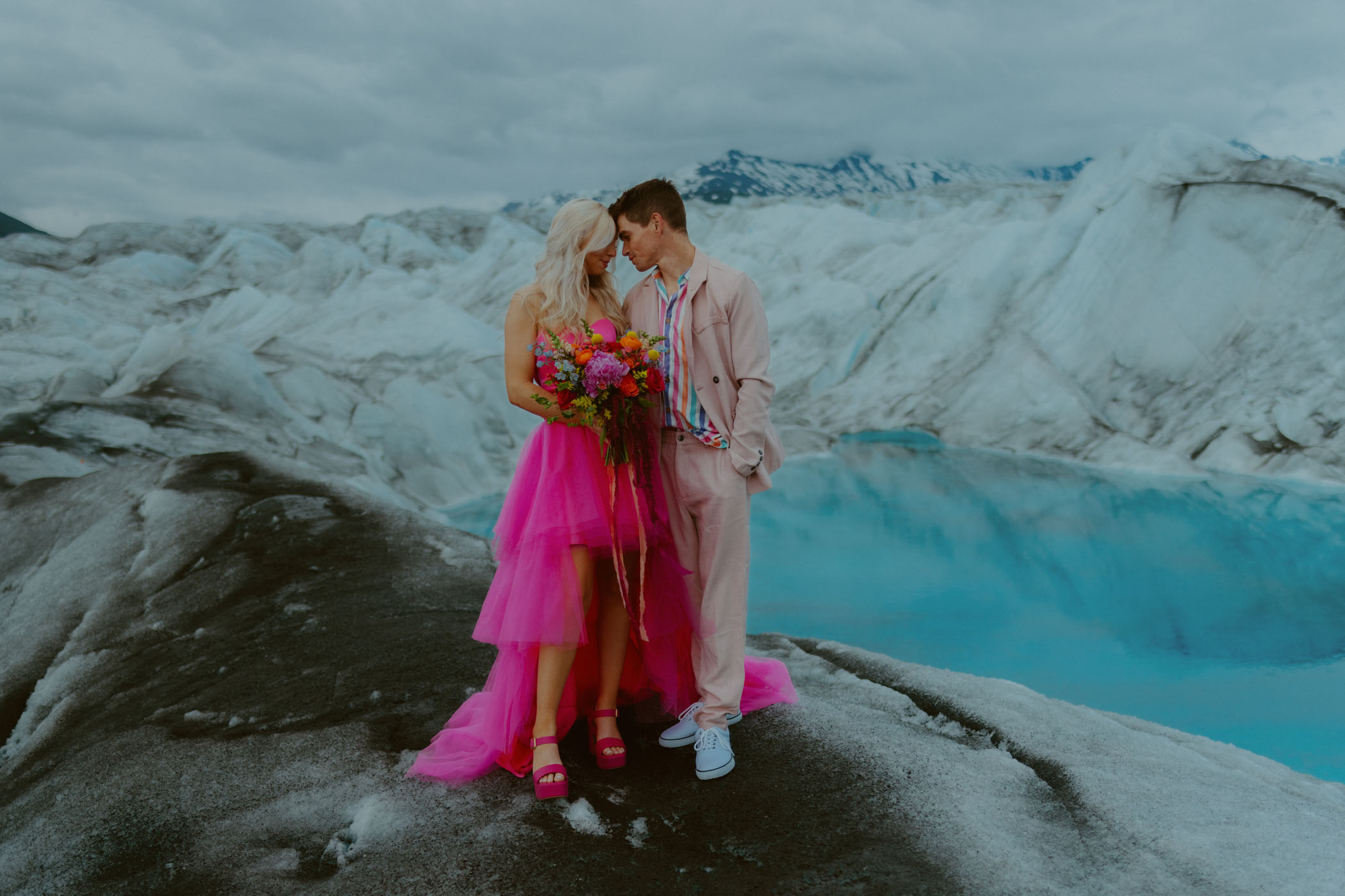 This Barbie-Inspired Alaska Elopement Is Where Glam Meets Glaciers