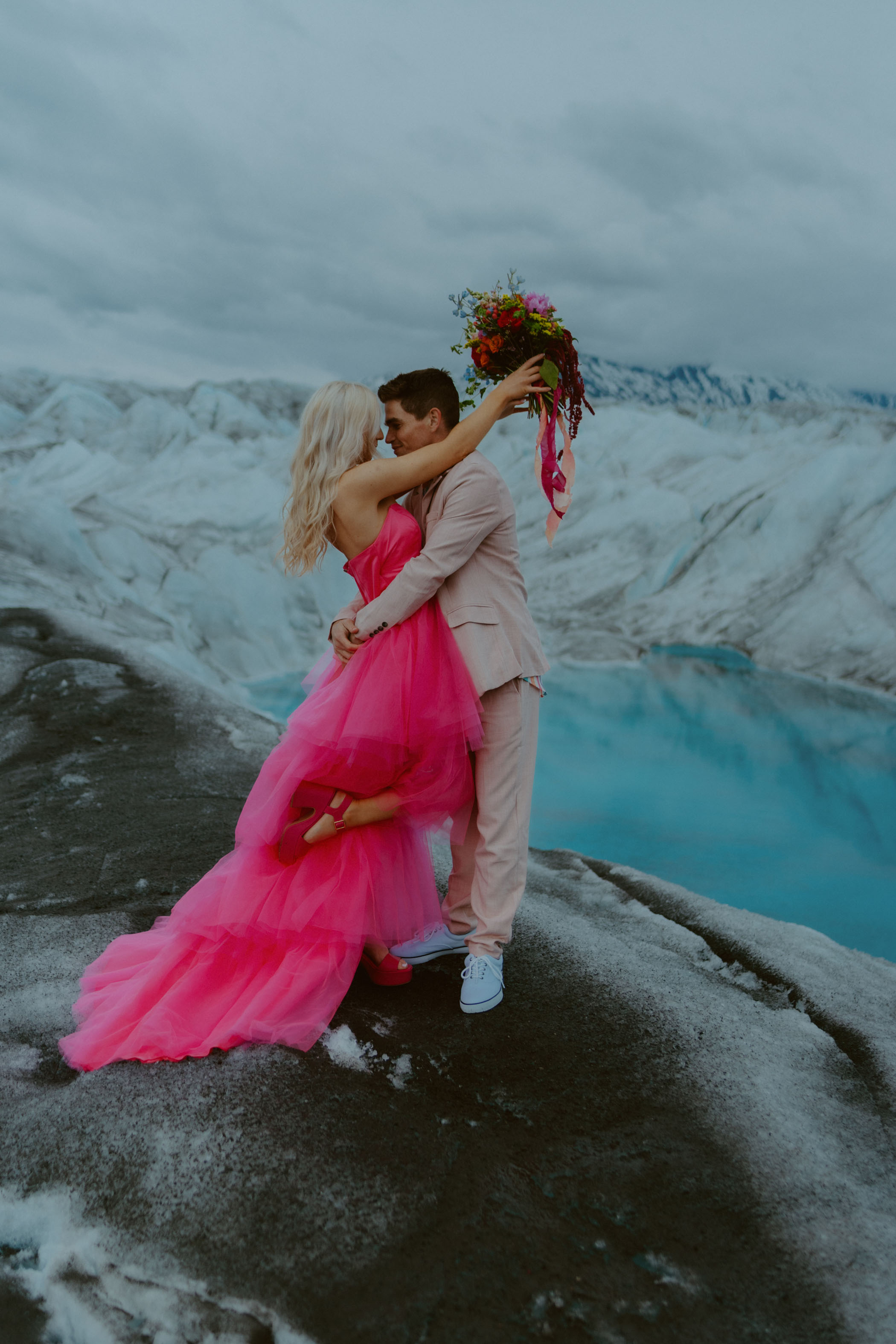 This Barbie-Inspired Alaska Elopement Is Where Glam Meets Glaciers