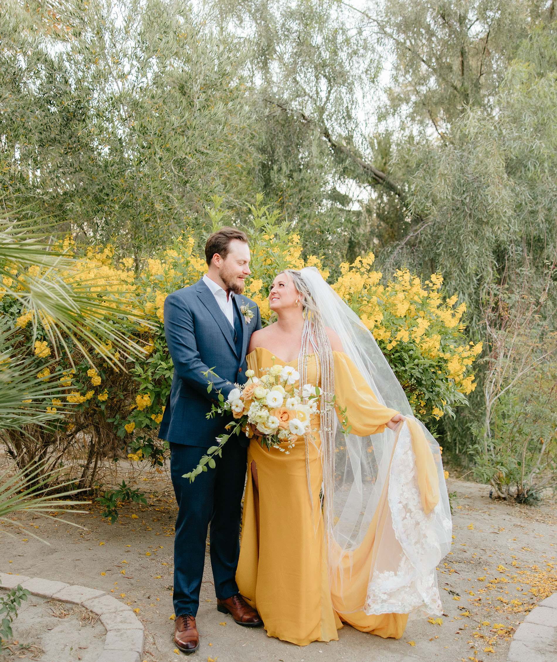 The Bride Wore A Yellow Dress At This Eclectic, Ombré Wedding In Palm ...