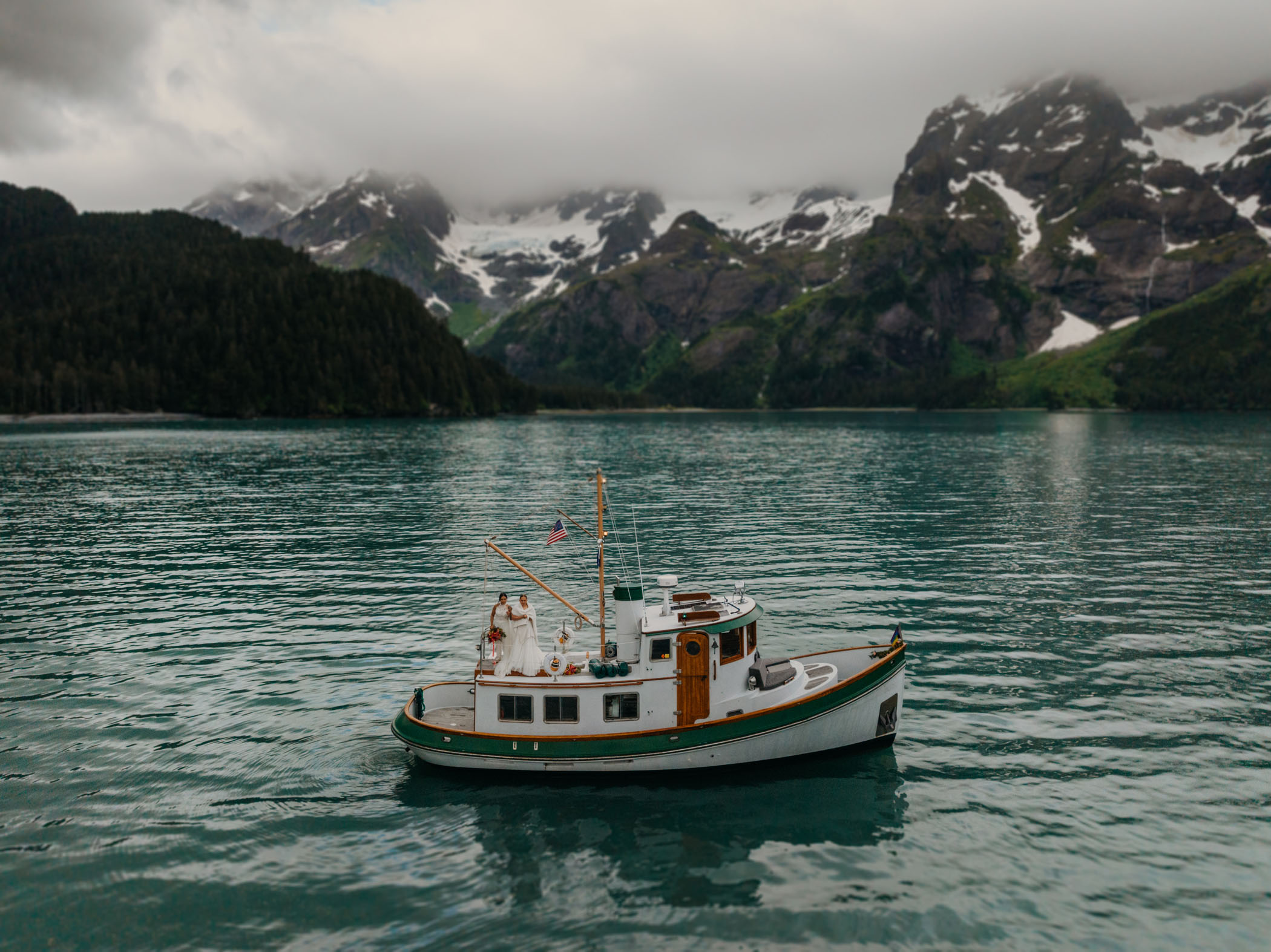An Adventurous Elopement At Sea on a Vintage Boat in Alaska