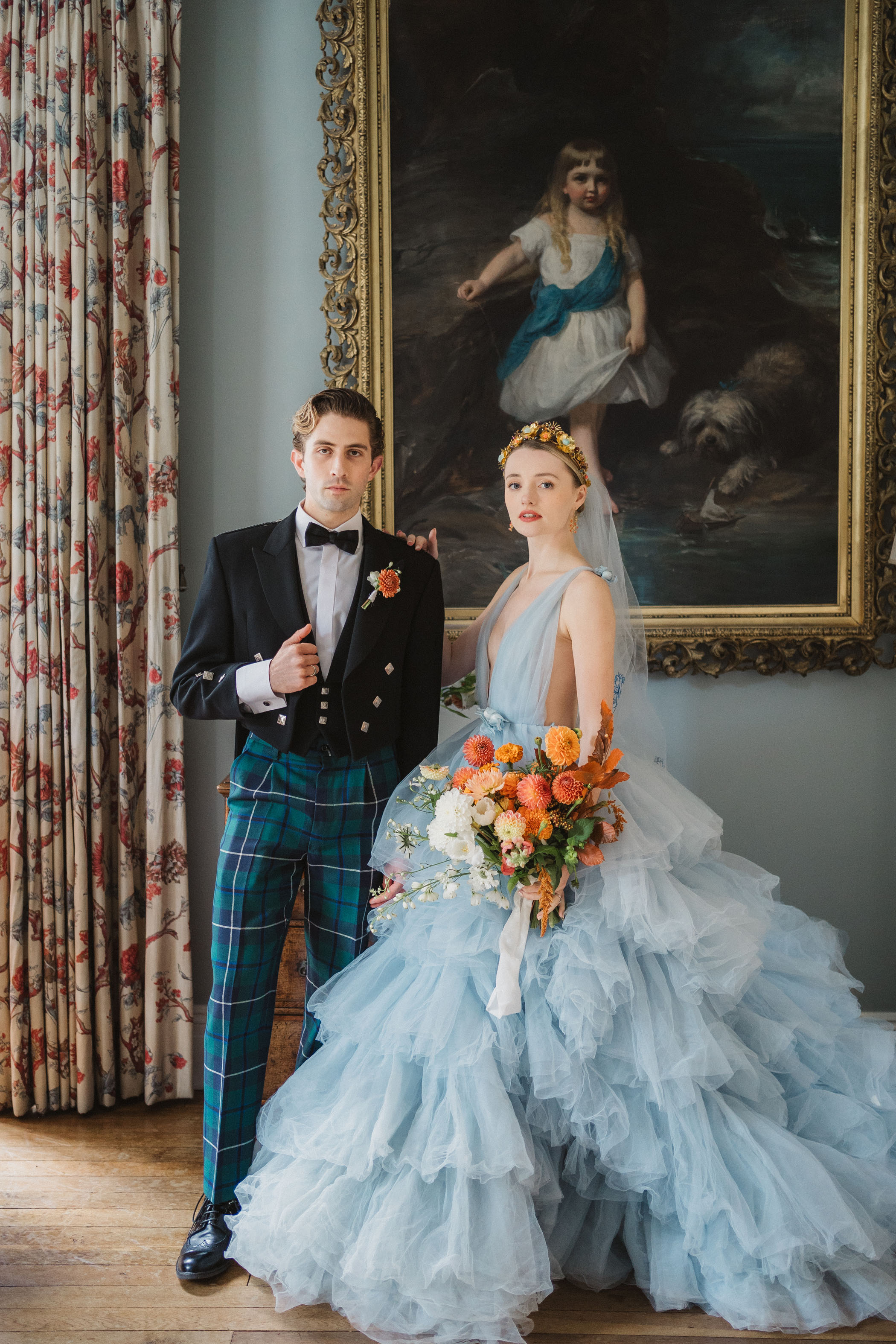 A Powder Blue Wedding Dress for this Modern + Regally Romantic Autumnal ...