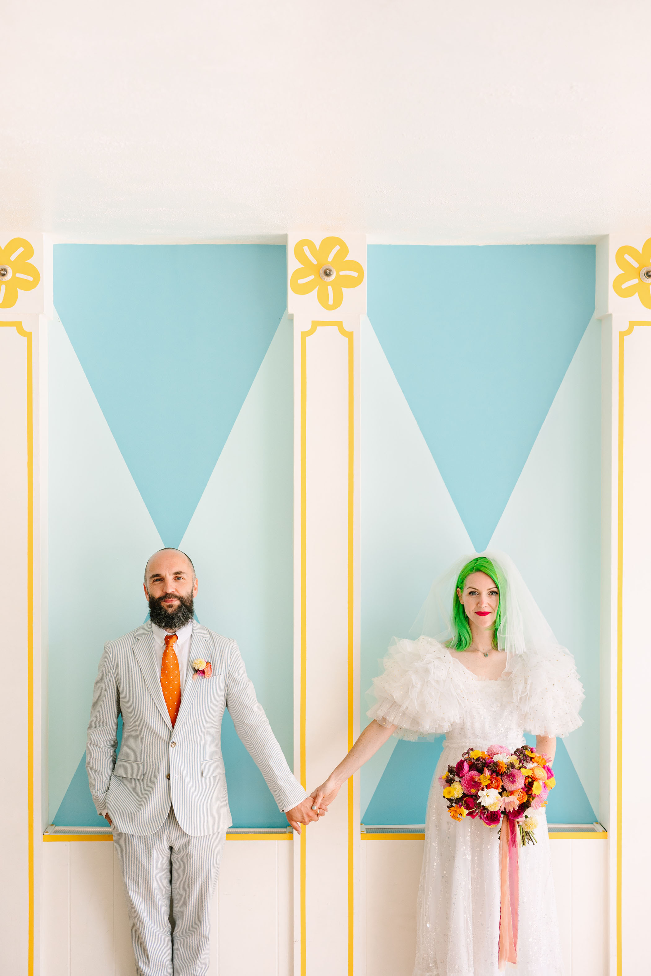 A Kooky + Colorful Highland Park Elopement...Officiated by a Puppet!
