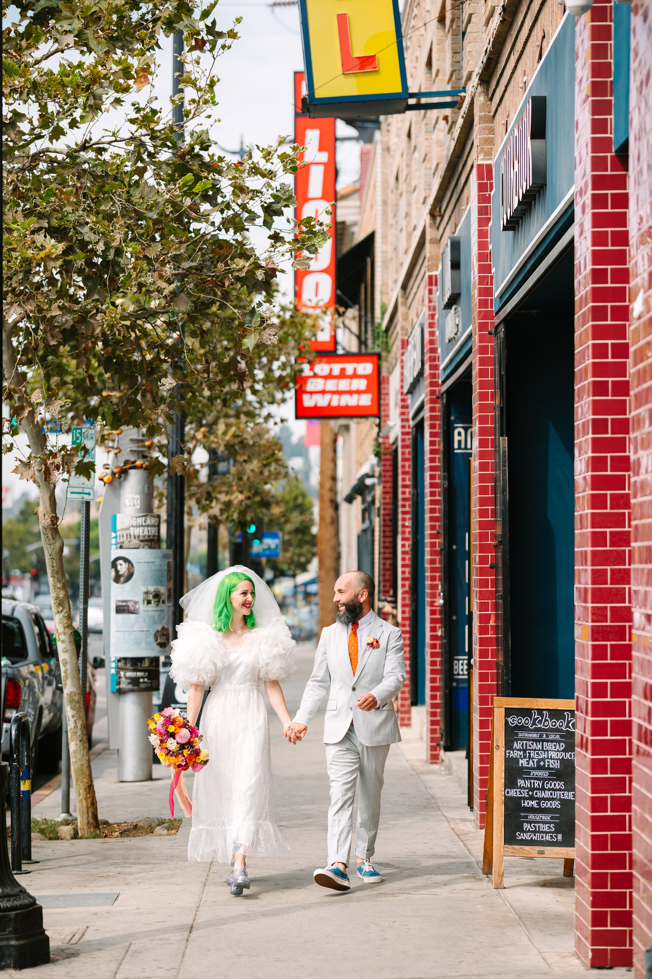 A Kooky + Colorful Highland Park Elopement...Officiated by a Puppet!