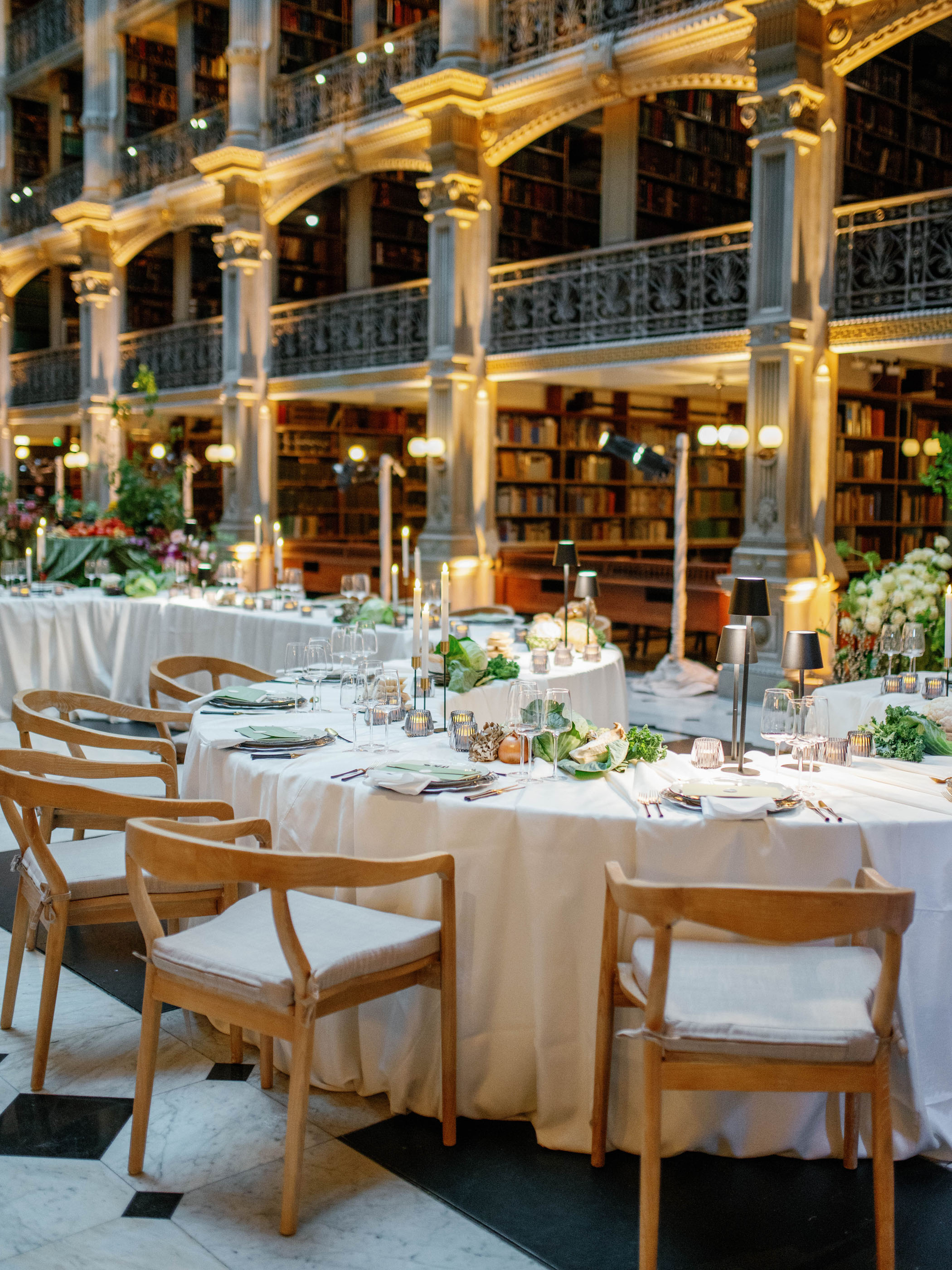 A Dreamy + Decadent Dinner Party at the Peabody Library