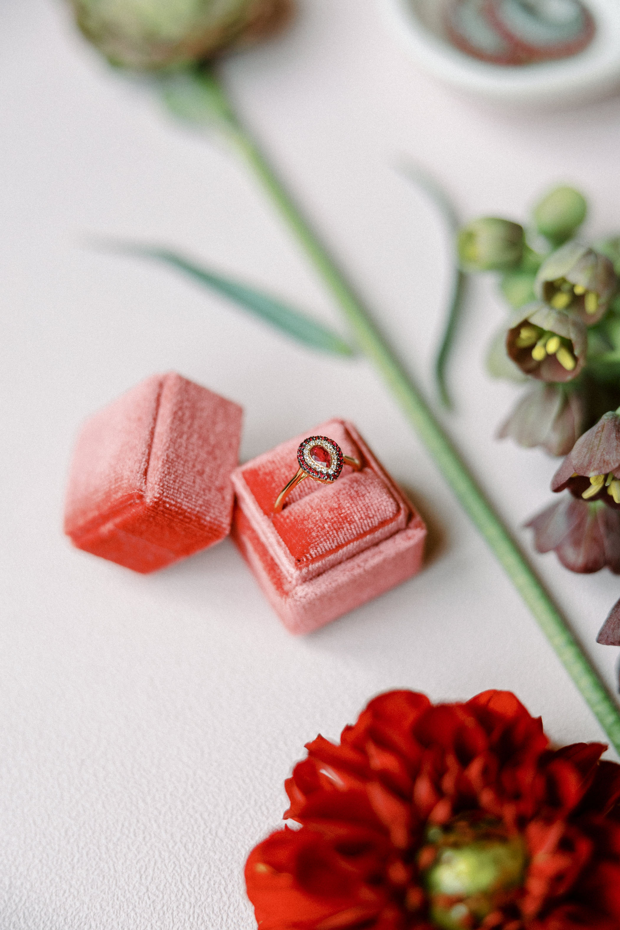 Nothing but Rich + Romantic Reds for This Sophisticated Wedding in Greece