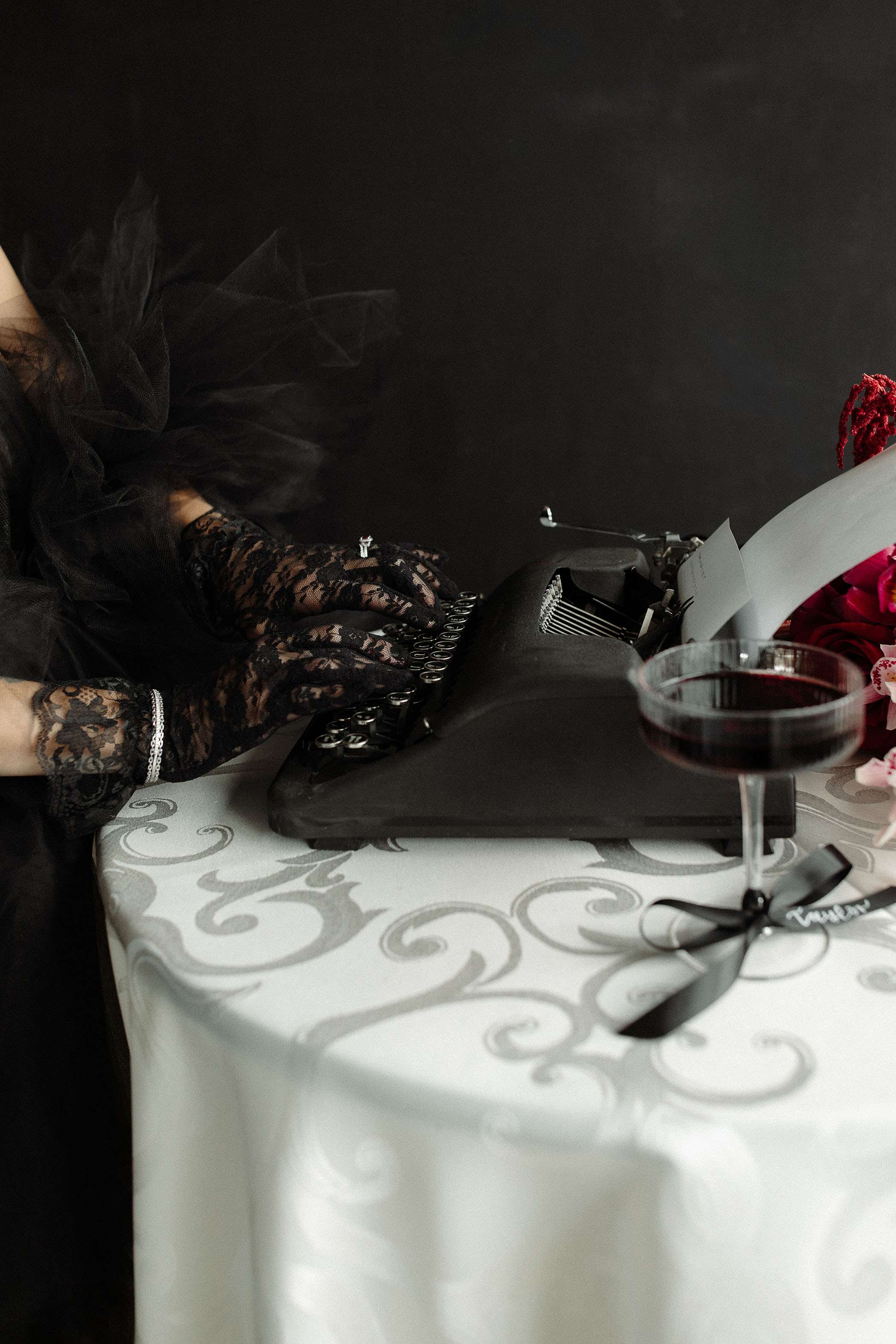 A Dark + Poetic Taylor Swift TTPD Inspired Wedding Photoshoot