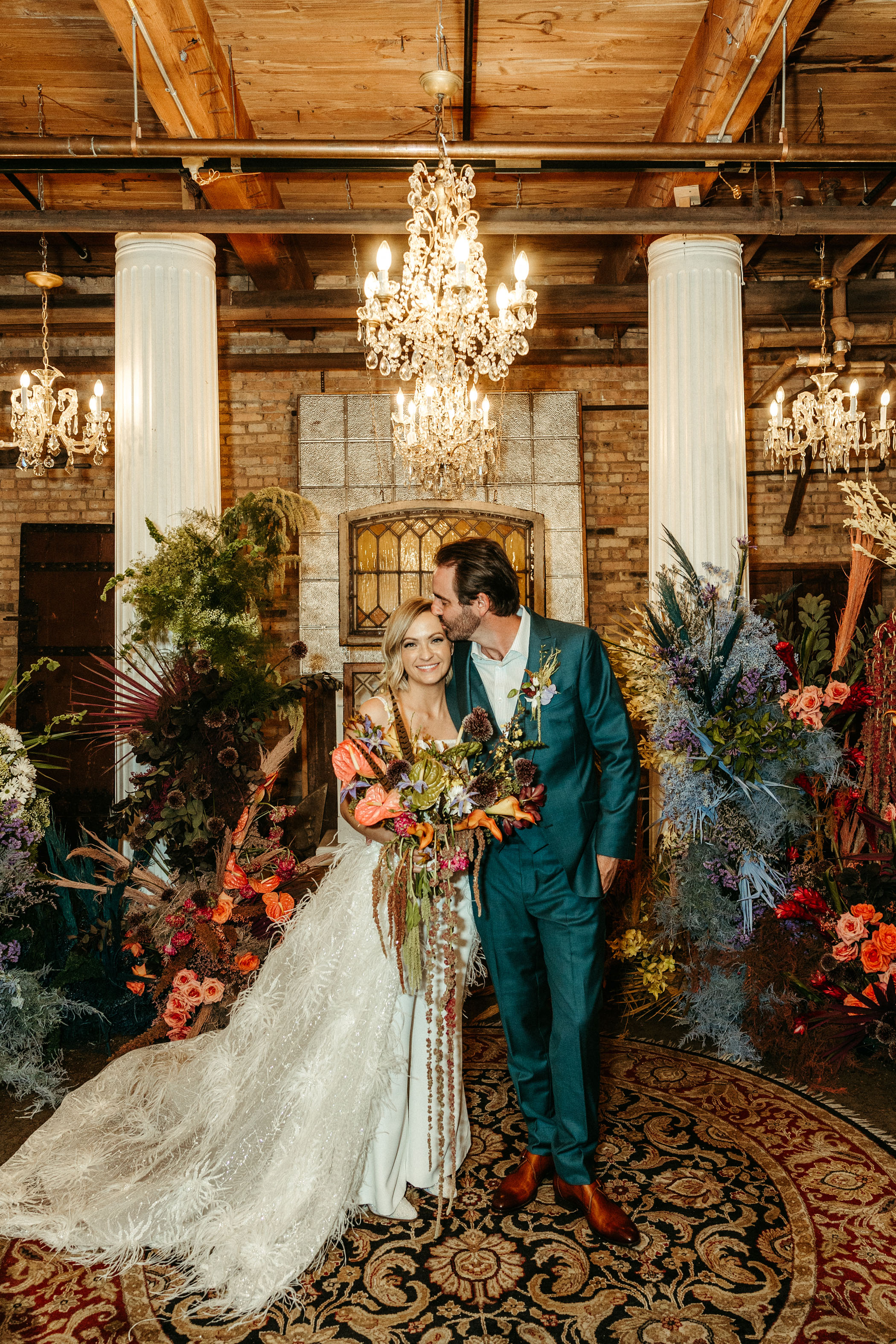 The Bride Rocked a Glam Wedding Jumpsuit For This Chic + Vibrant ...