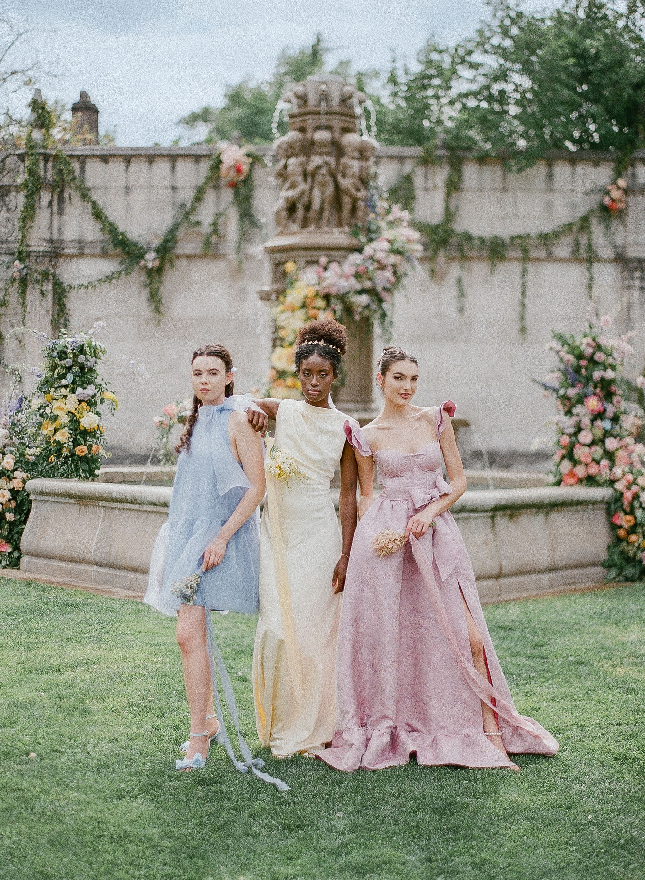 Regencycore Meets Contemporary Color Blocking In This Pastel Garden ...