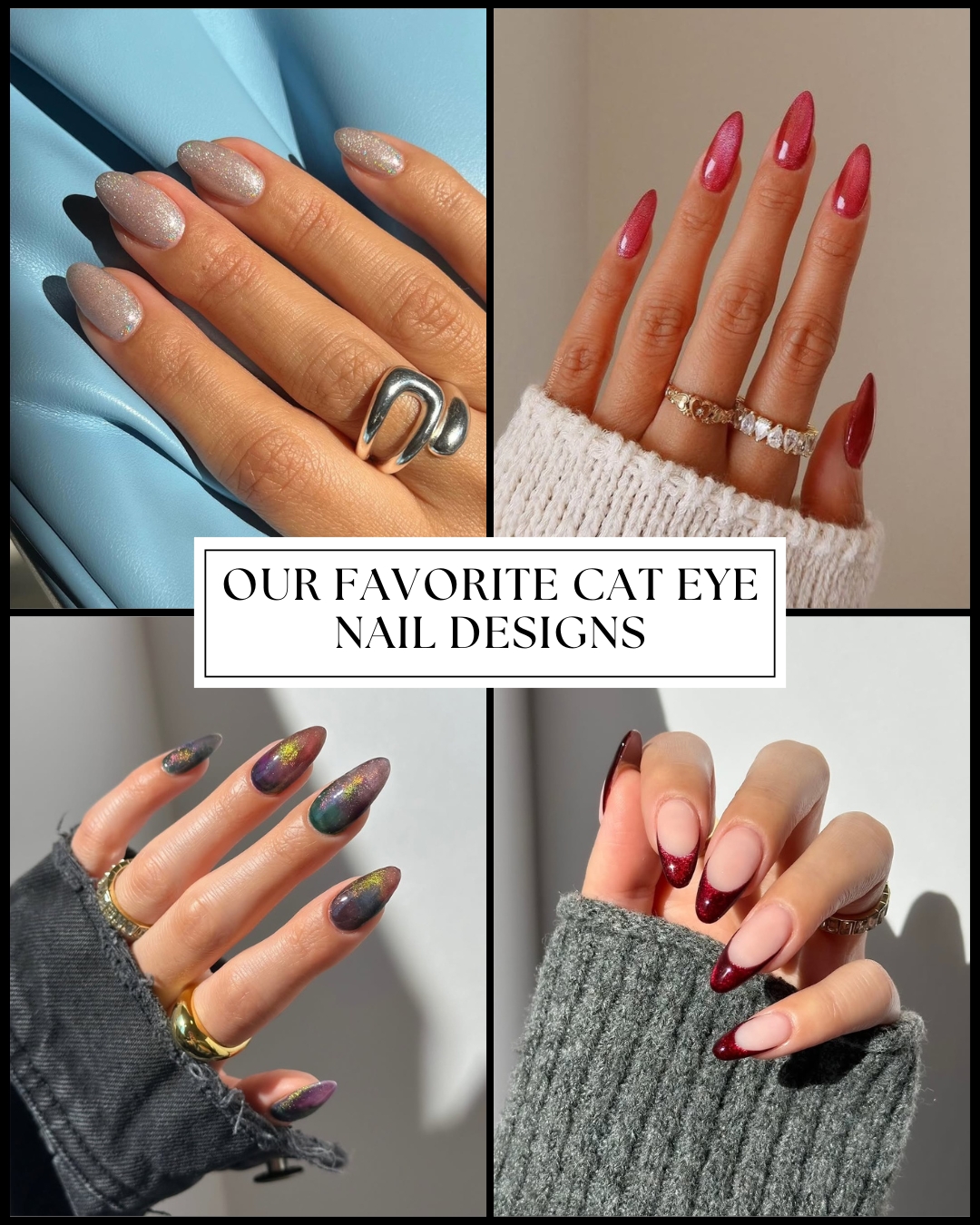 Cat Eye Nails: 42 Cute Designs + Magnetic Gel Polish Tutorial